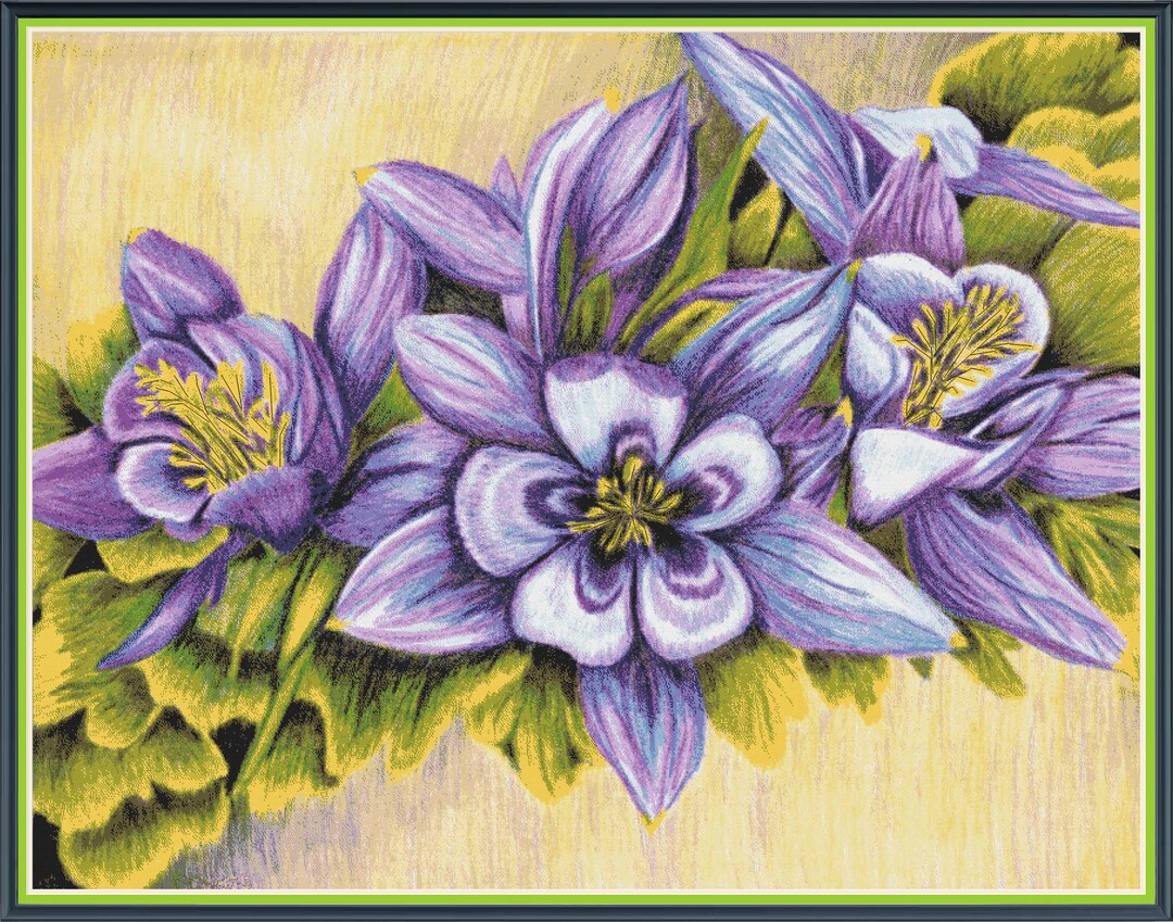 Abstract Columbine Counted Cross Stitch Pattern CHART ONLY - Etsy