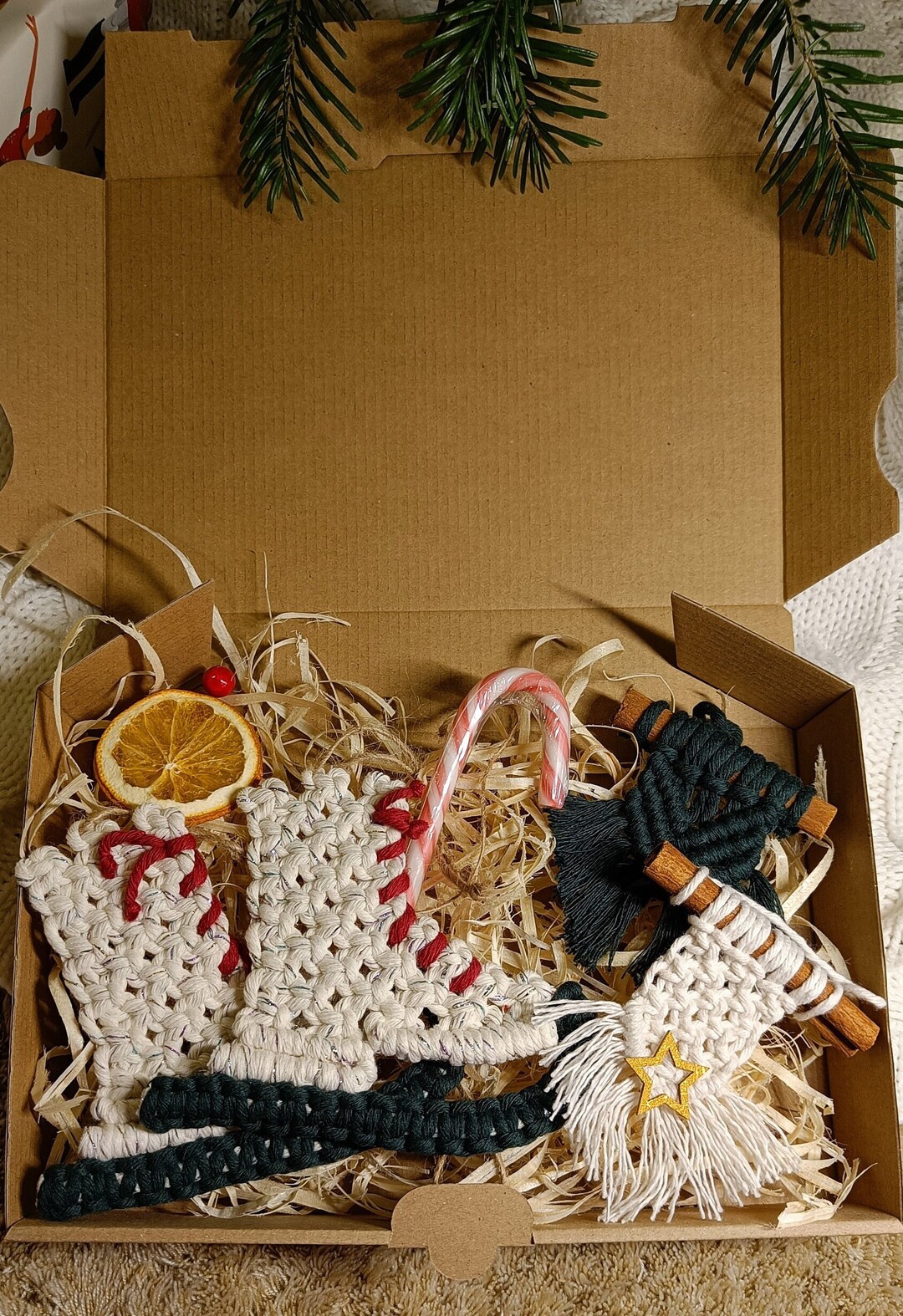 Christmas Macrame Box / Christmas Decor / Handmade Gift / Few - Etsy