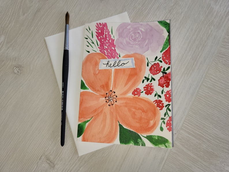Set of 5 Greeting Note Cards | Hand Painted Original Watercolor Card ...