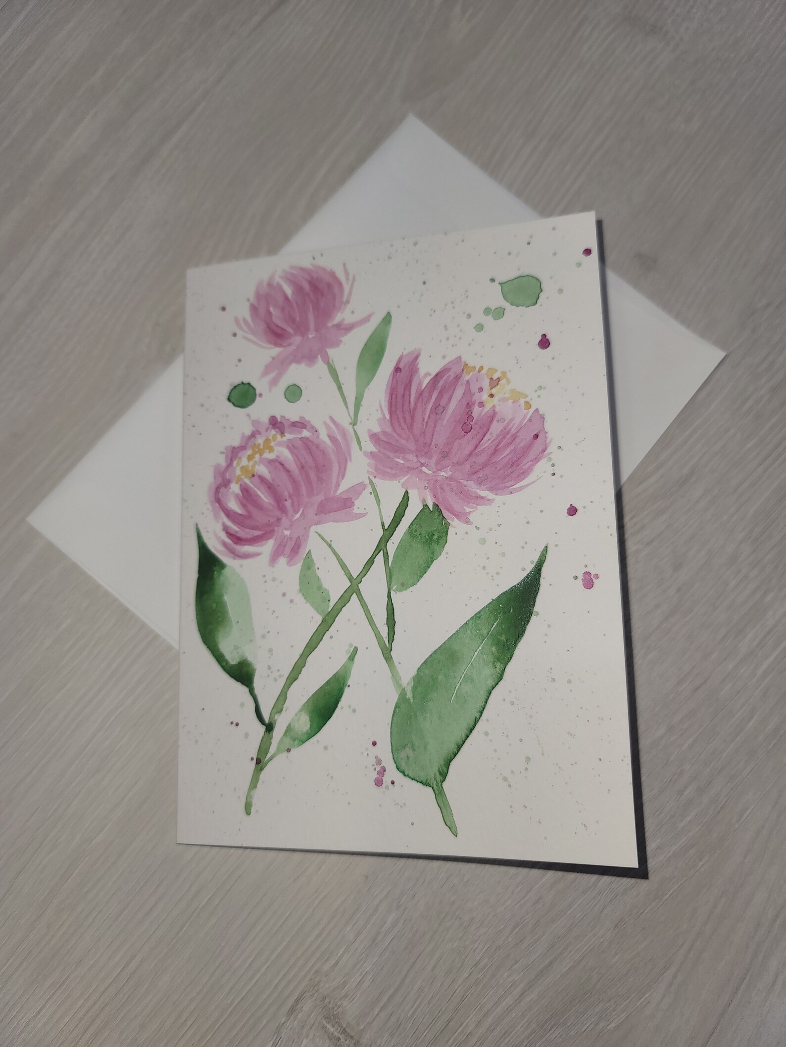 Set of 3 Blank Note Cards Hand Painted Original Watercolor Greeting ...