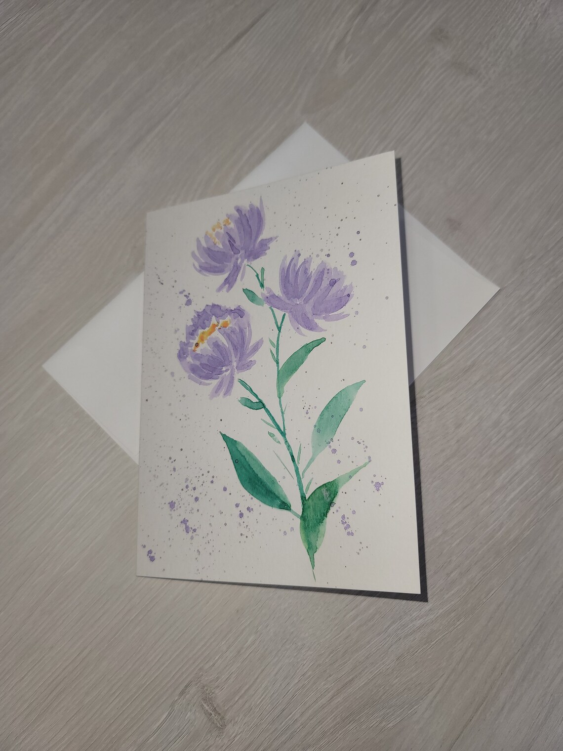Set of 3 Blank Note Cards Hand Painted Original Watercolor Greeting ...