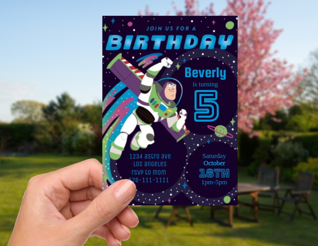 Buzz Lightyear Birthday Invitation, Downloadable Disney Buzz Invitation ...