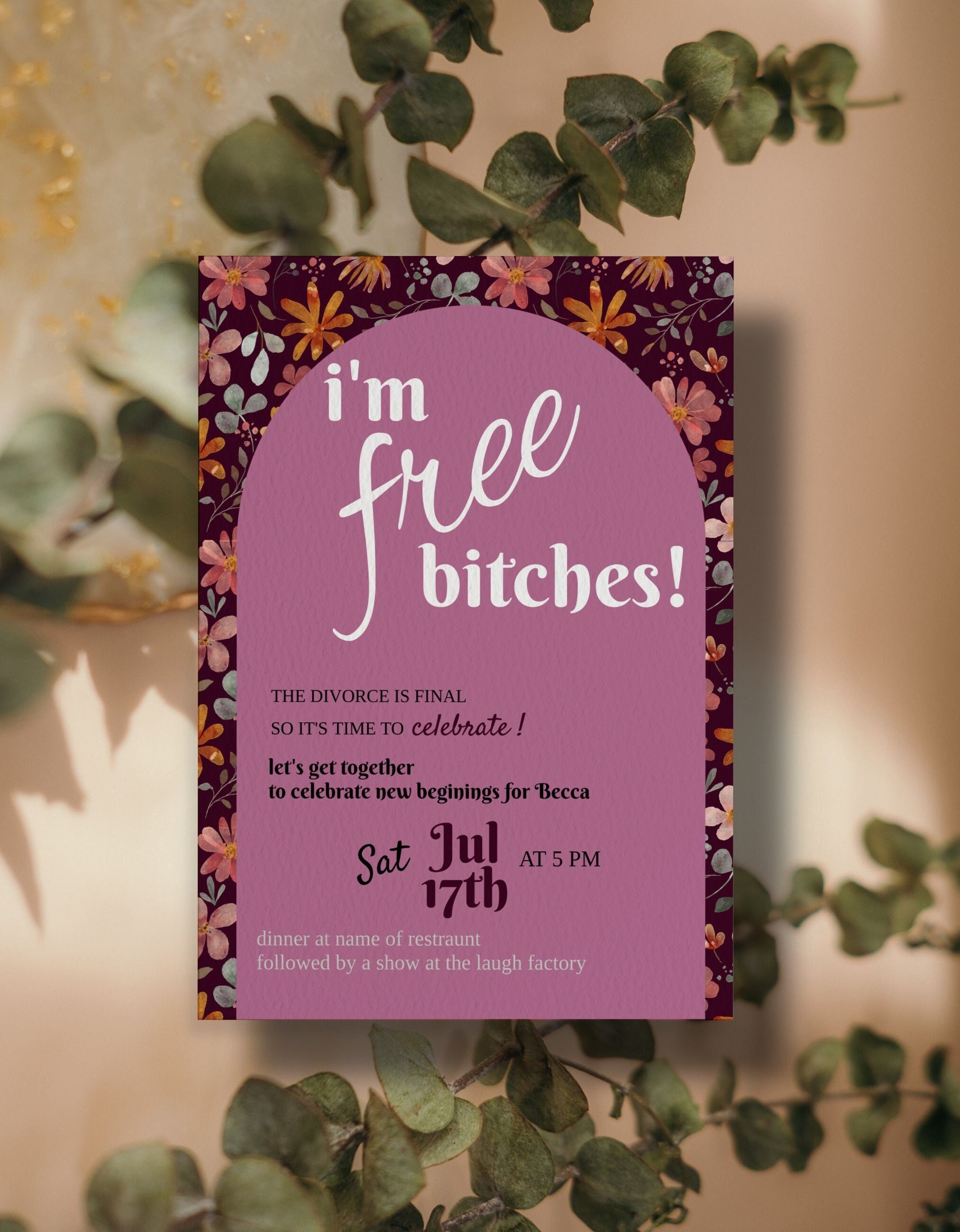 Divorce Party Invitation, Divorce Celebration Mobile Invite, Digital ...