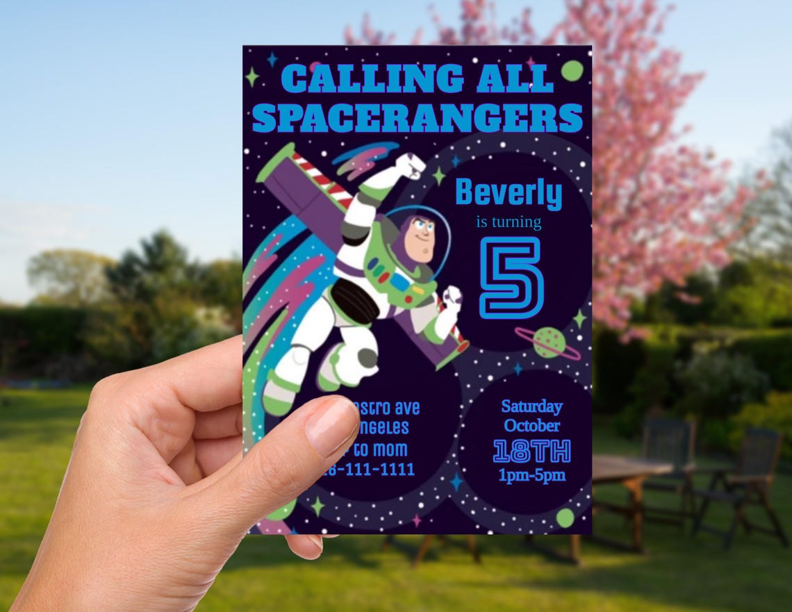 Buzz Lightyear Birthday Invitation, Downloadable Disney Buzz Invitation ...