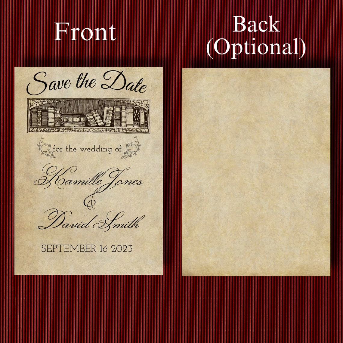 Book Themed Wedding Save the Date, Editable Save the Date, Downloadable ...