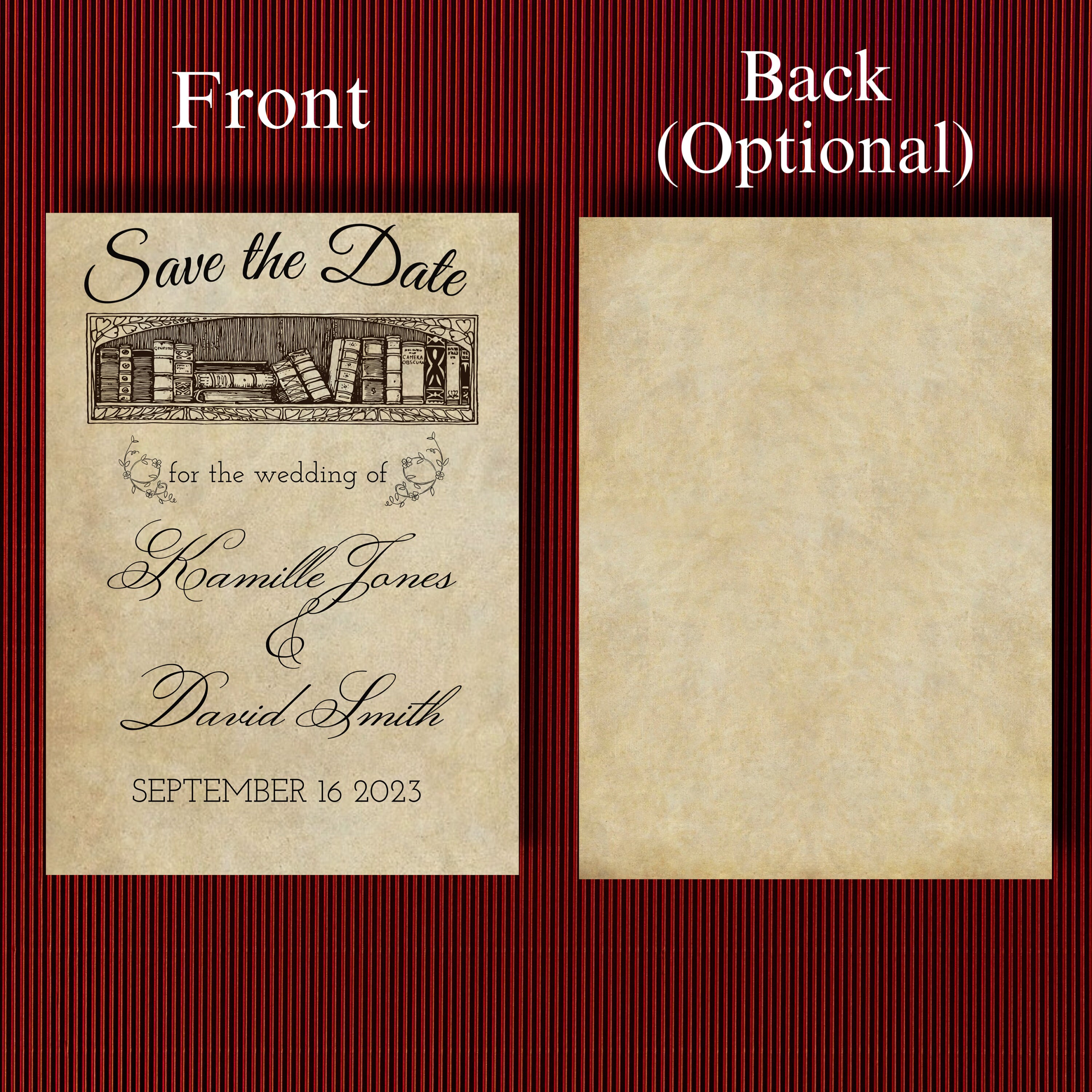 Book Themed Wedding Save the Date, Editable Save the Date, Downloadable ...