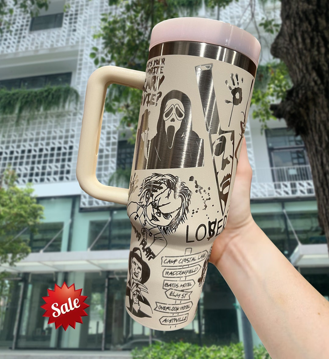 Horror Characters Tumbler, Laser Engraved Horror Movie 40oz Stainless ...
