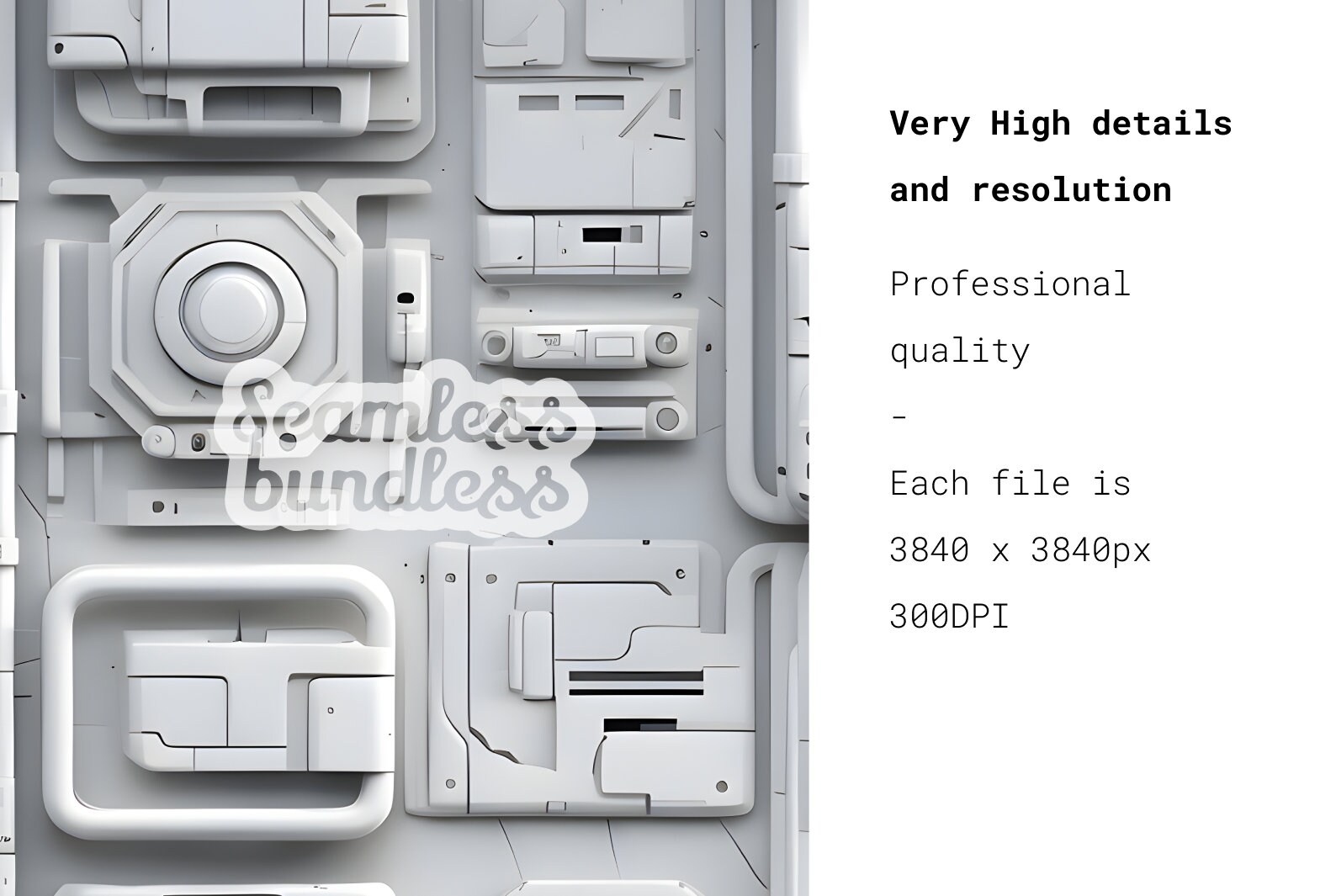 Futuristic Tiles Sci-fi Seamless Tiling Patterns Bundle 8 Jpg Files ...