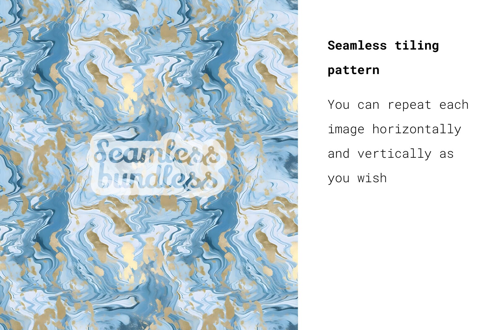 10 Gold Blue Marble Tiling Textures Pack, Seamless Repeating Digital ...