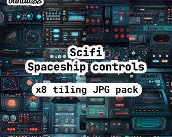 White Futuristic Sci-fi Spaceship Control Boards HUD, 8 Seamless Tiling ...
