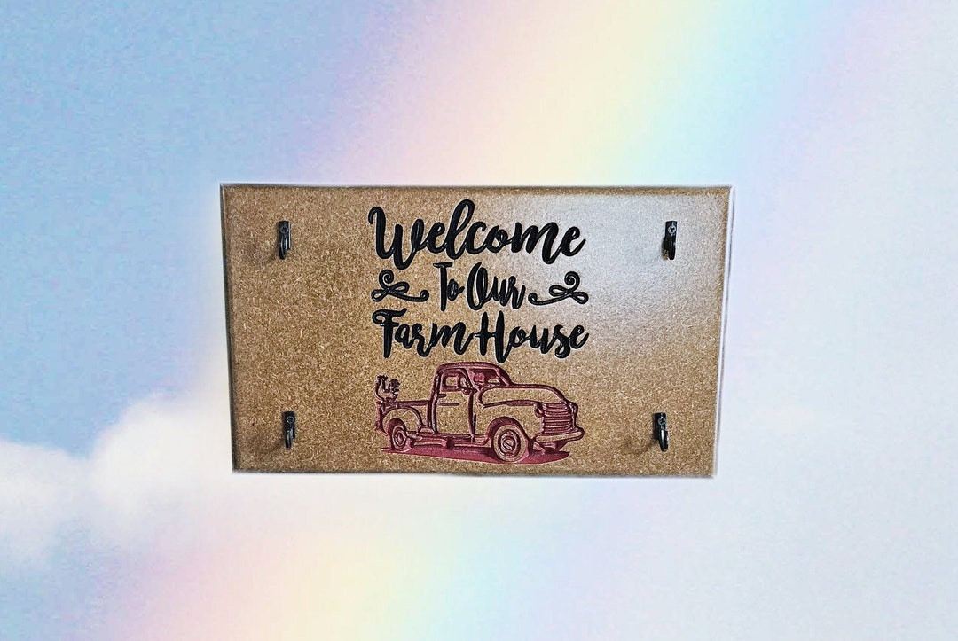 Farm Truck Wood Carved Key Holder - Etsy