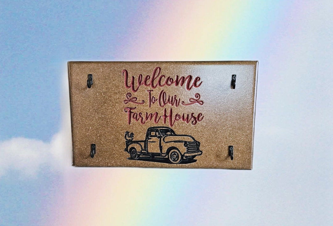Farm Truck Wood Carved Key Holder - Etsy
