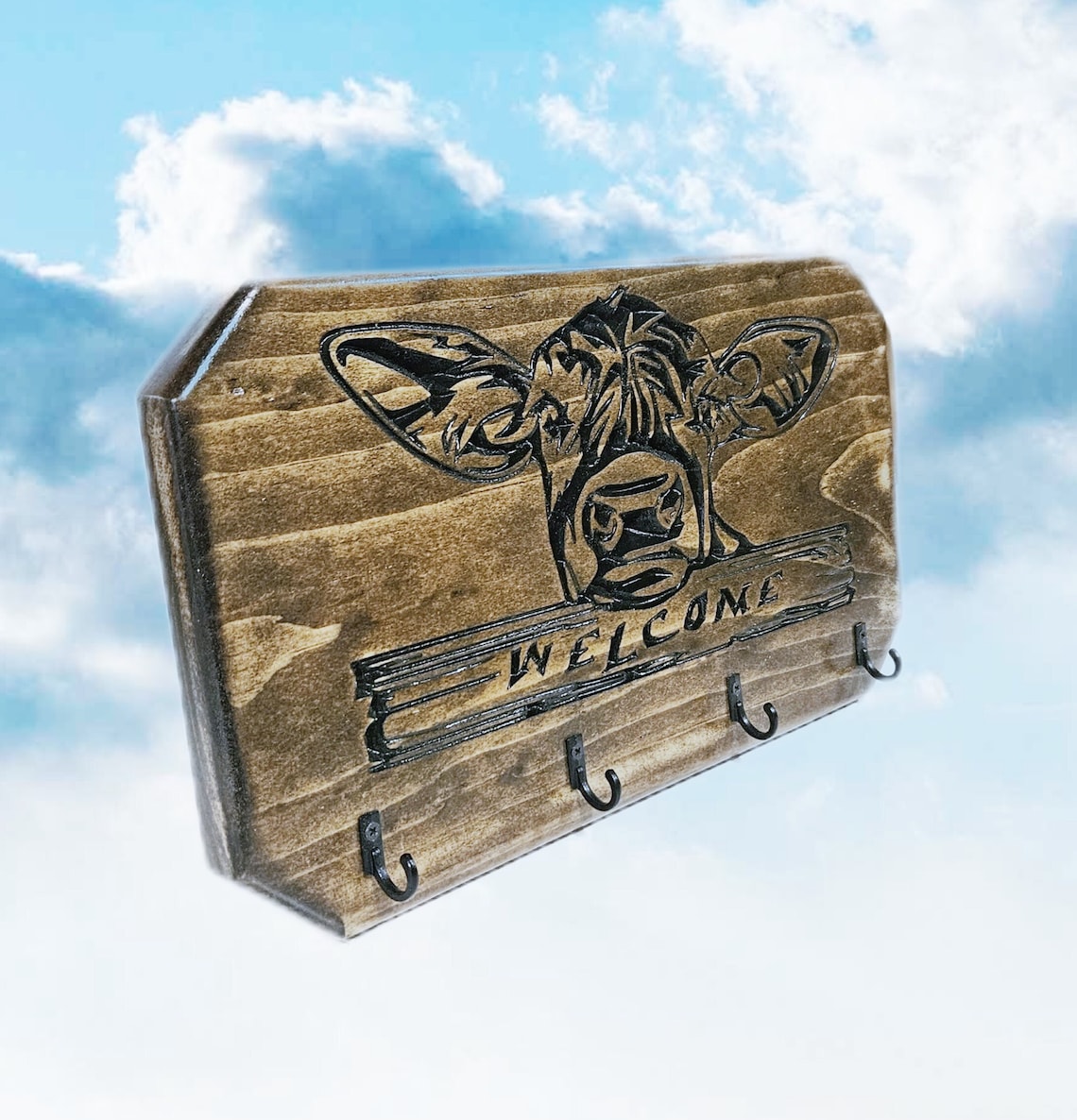 Farm Cow Key Holder Wood Carved for Your Home Decor. - Etsy