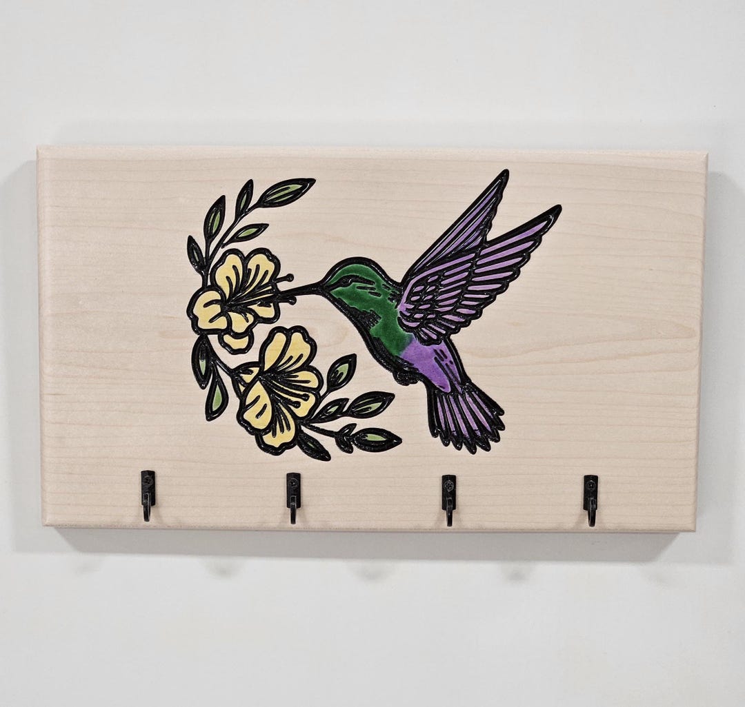 Hummingbird Key Holder Wood Carved for Your Home Decor. - Etsy