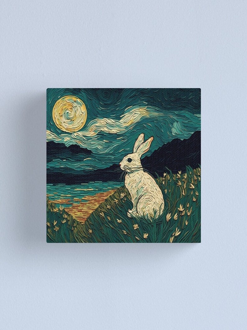 White Rabbit - Inspired by Van Gogh - Etsy