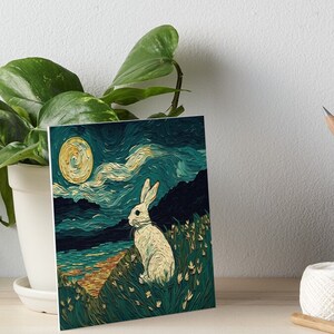 White Rabbit - Inspired by Van Gogh - Etsy
