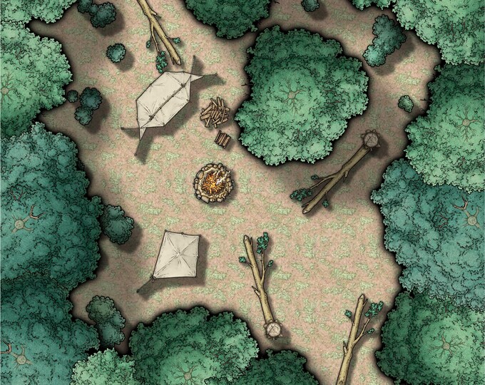 10 Gridless Forest Shrine Battle Maps | VTT Pack for Dnd, Pathfinder ...
