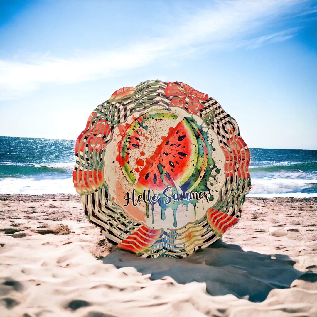 Hello Summer Watermelon Wind Spinner / Yard Art Metal Spinner - Etsy