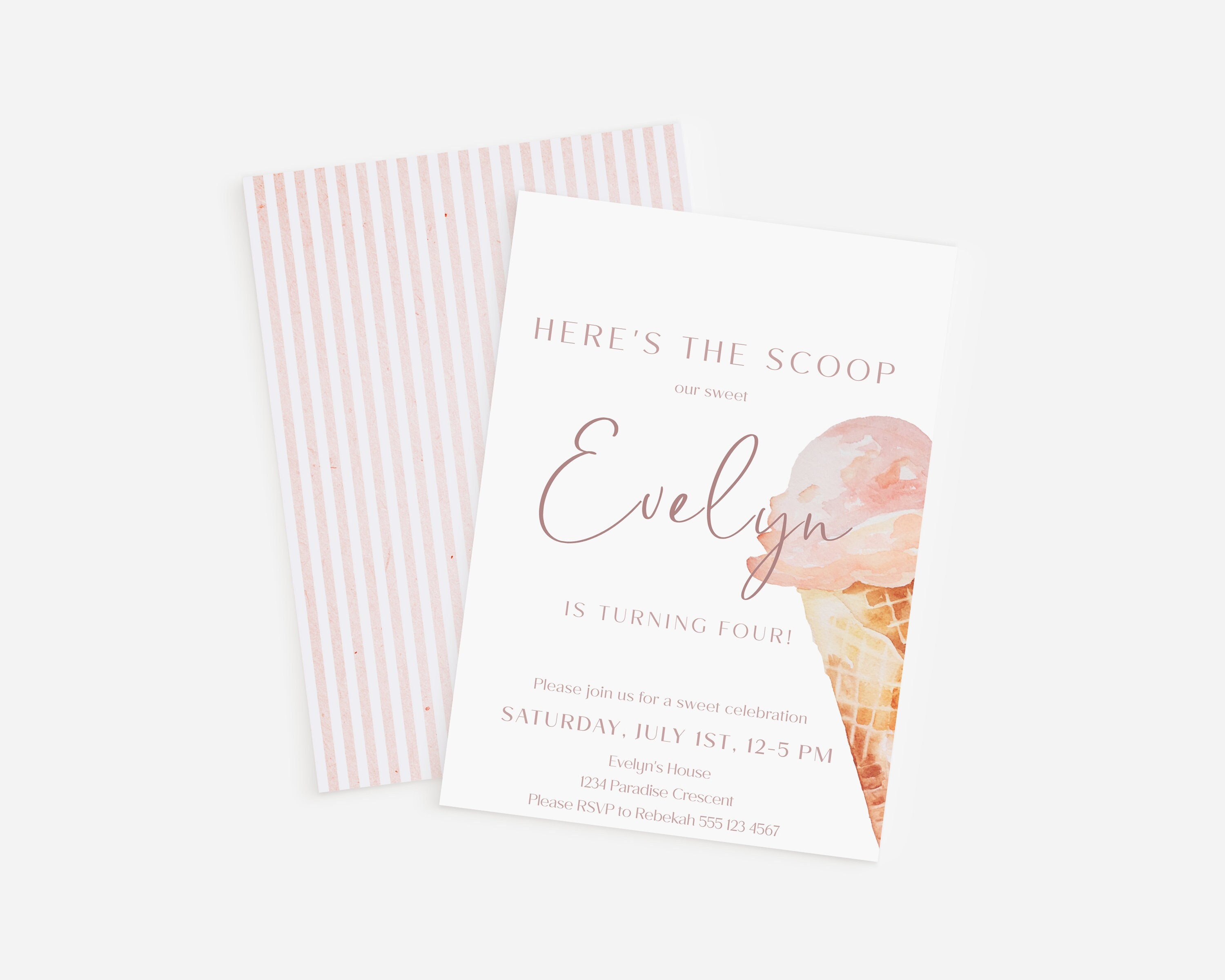 Here’s the Scoop Birthday Invite, Ice Cream Party Decor, Ice Cream ...
