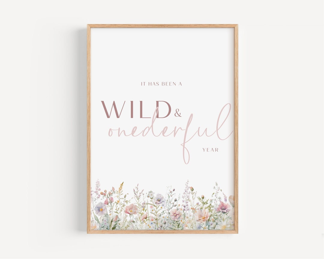 Wildflower First Birthday Sign, Wild and Onederful, Summer Birthday ...