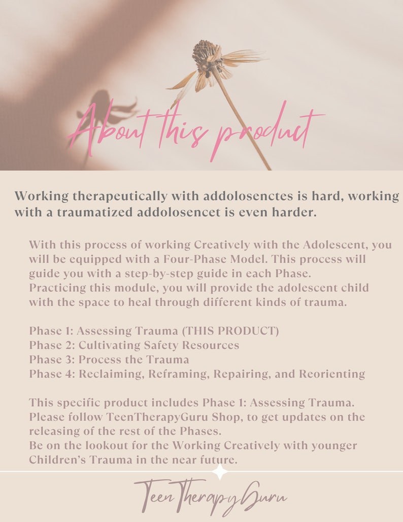 Trauma Therapy - Teenager Toolkit for Mental Health Professionals - Etsy