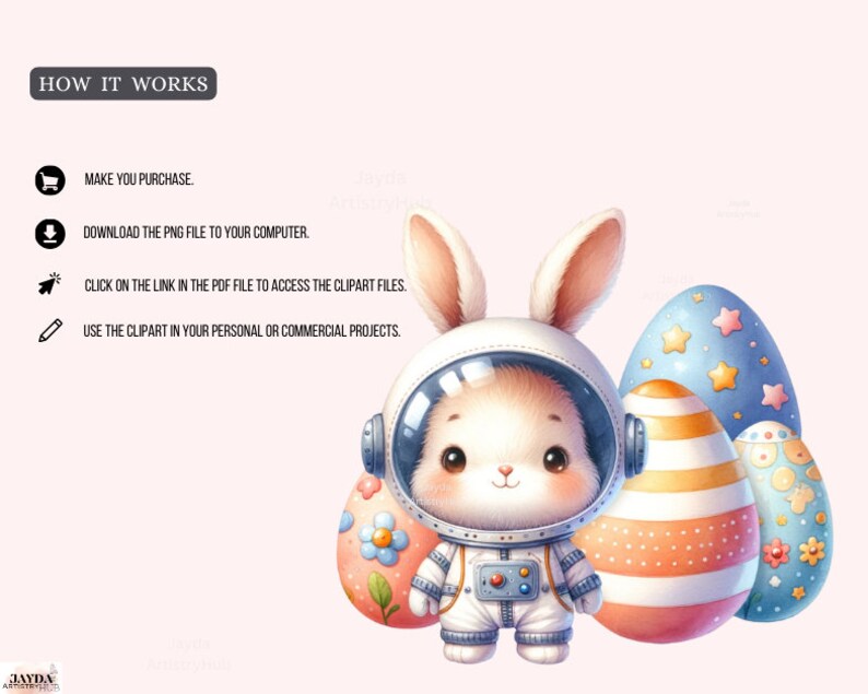 Watercolor Space Astronaut Bunny Clipart PNG, Cute Easter Bunny, Easter ...