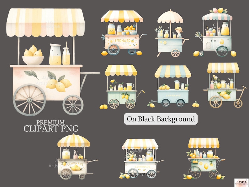Watercolor Cute Lemonade Stand Clipart PNG Files, High Quality Food ...