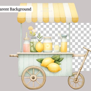 Watercolor Cute Lemonade Stand Clipart PNG Files, High Quality Food ...