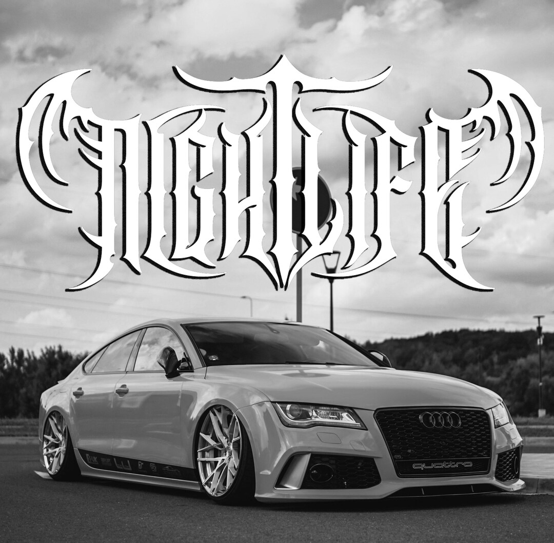 Nightlife Metal Font Windshield Banner: Gothic Style Car Decal - Etsy