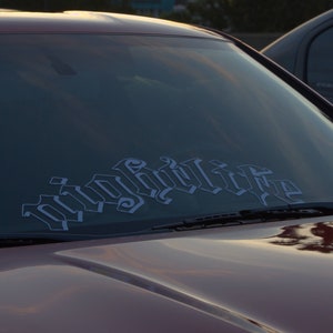 Windshield Banner Nightlife - Curved V2 (night, Car Decals, Stickers ...