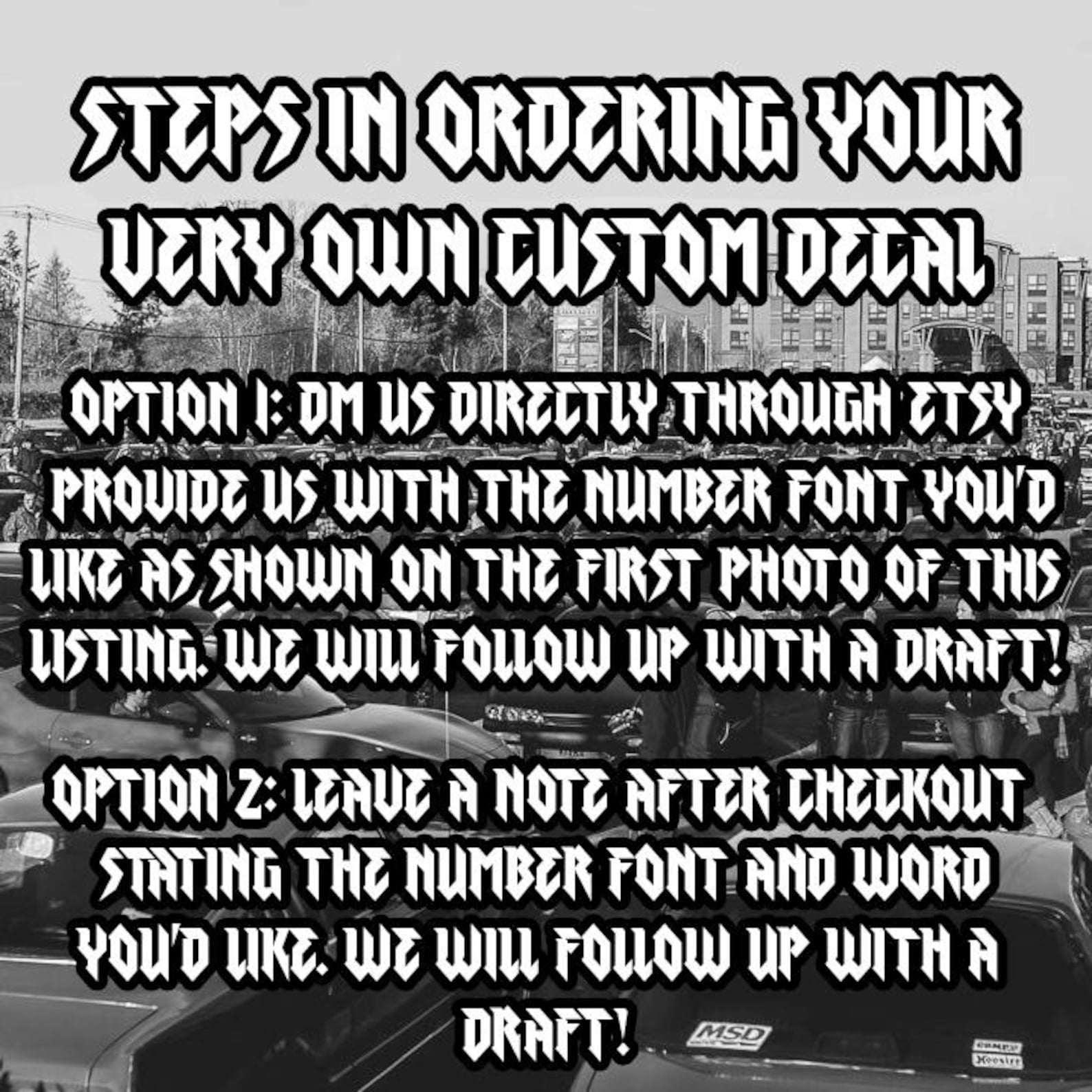 Custom Gothic Metal Windshield Decal - Insert Your Own Text Car Decal ...