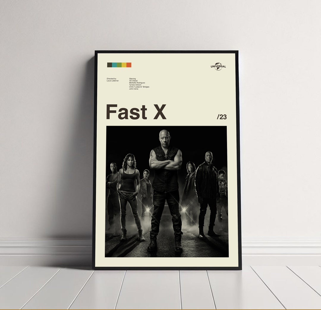 Fast X Poster, Fast X Movie Poster, Louis Leterrier, Minimalist Art, Retro Poster, Midcentury ...