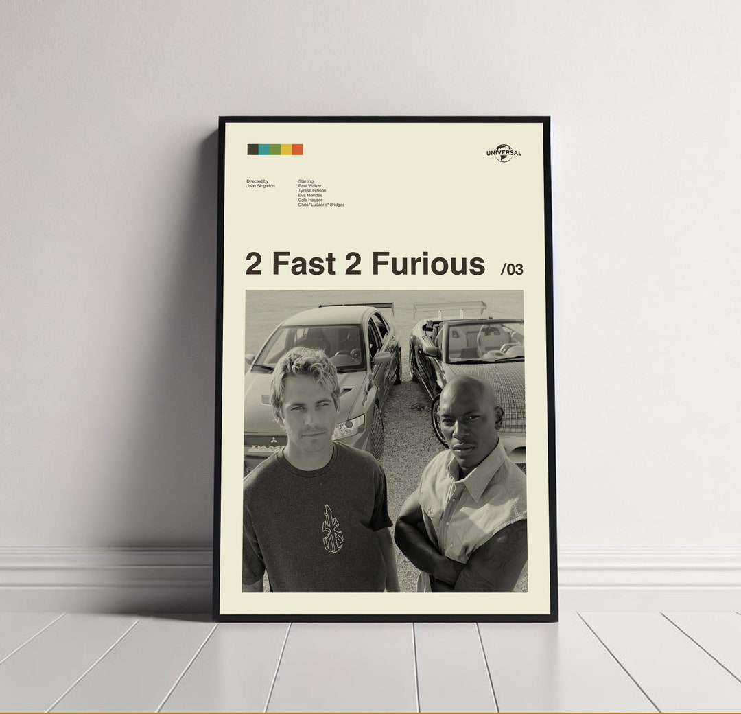 2 Fast 2 Furious Movie Poster, John Singleton, Retro Poster, Minimalist ...