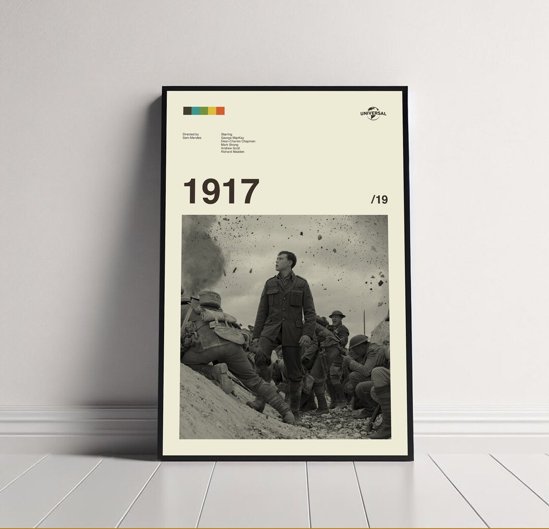 1917 Movie Poster, 1917 Poster, Sam Mendes, Minimalist Art, Vintage ...