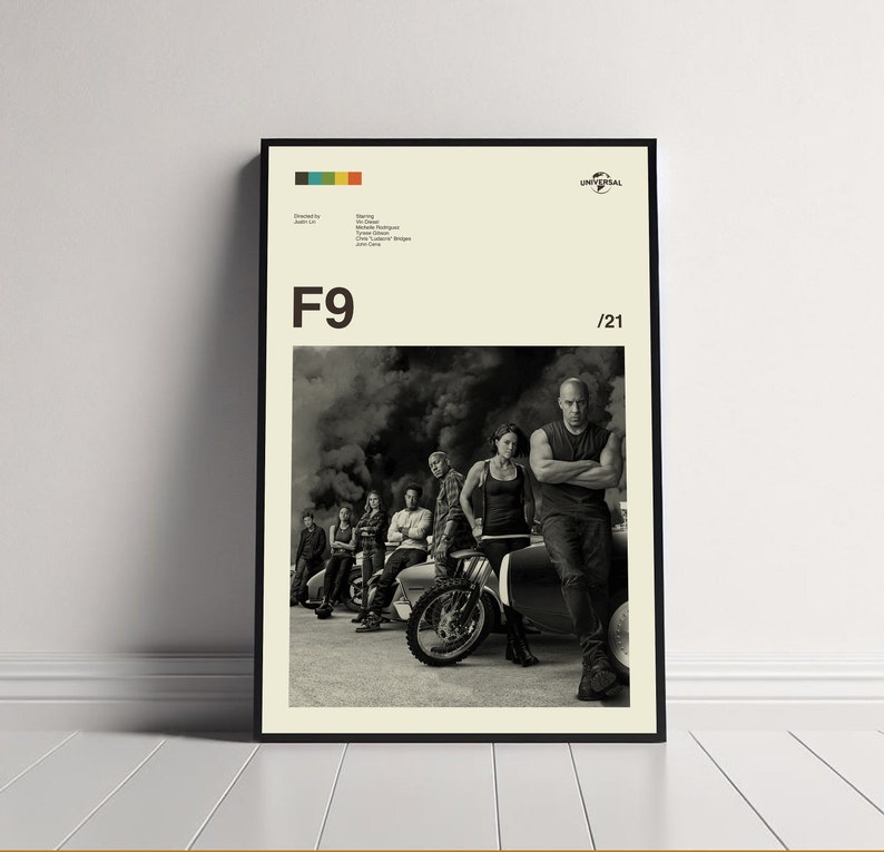F9 Movie Poster, Justin Lin, Fast & Furious 9 Poster, Vintage Poster ...