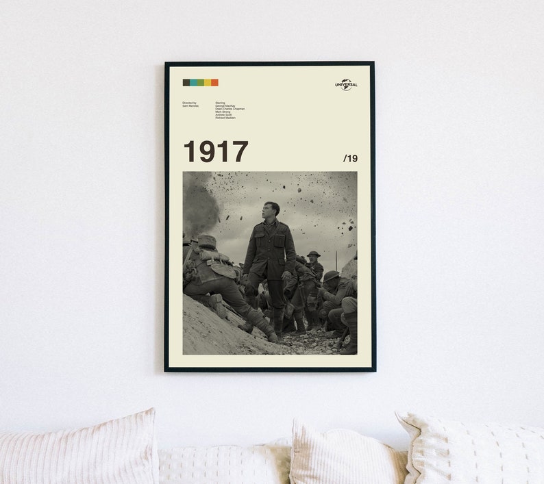 1917 Movie Poster, 1917 Poster, Sam Mendes, Minimalist Art, Vintage ...