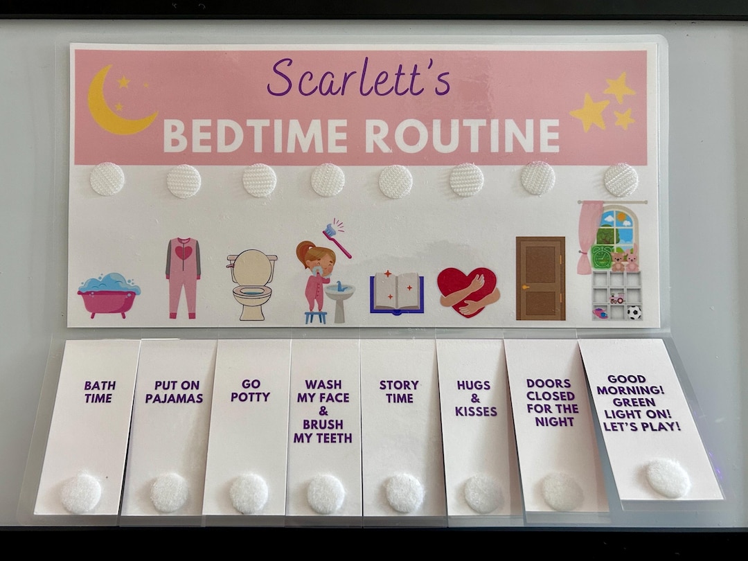 Toddler Bedtime Routine Chart | Daily Routine Chart | Toddler ...