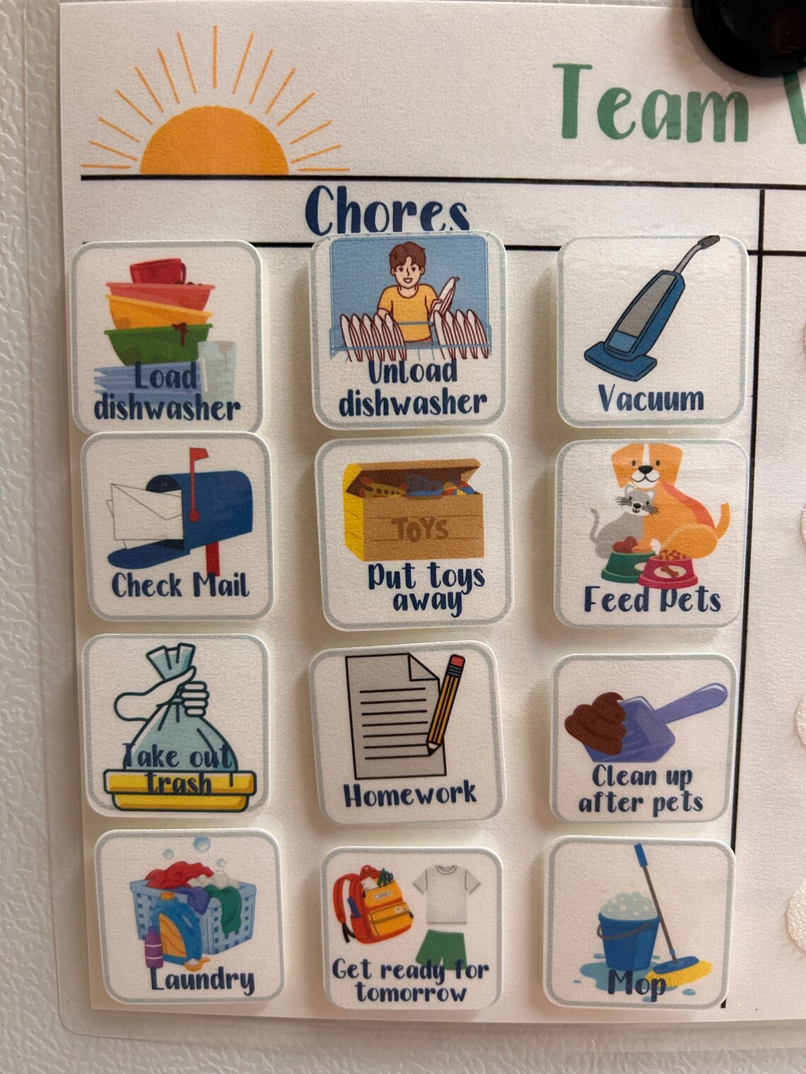 Toddler Daily Responsibility Chart, Kids Chore Chart, Team Work Chart ...