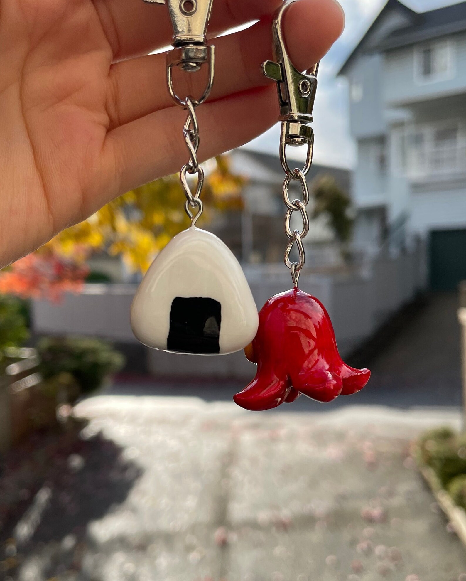 Onigiri and Tako Wiener Keychains - Etsy