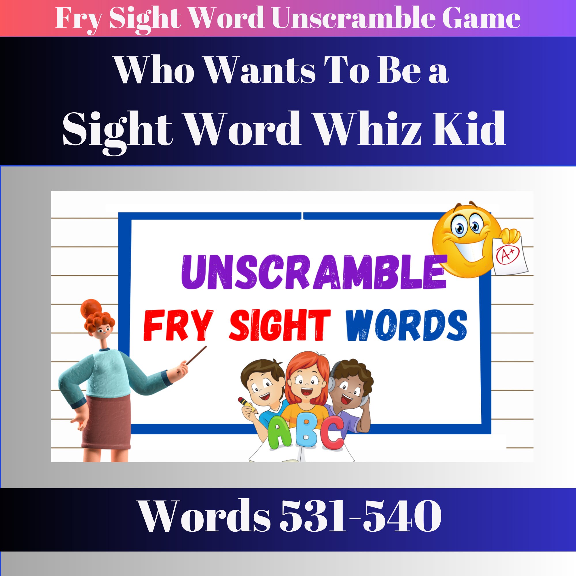 Sight Word Interactive Powerpoint Game Fry Sight Word - Etsy