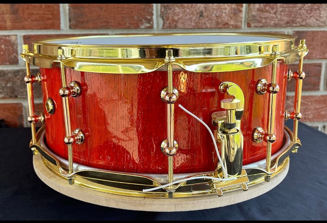 6x14 Oak Stave Snare Drum in Red Stain - Etsy