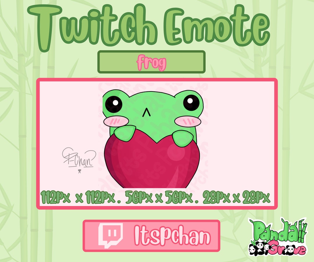 Frog Heart Twitch Emote Discord Emote Kawaii Cute 112px X 112px , 56px ...