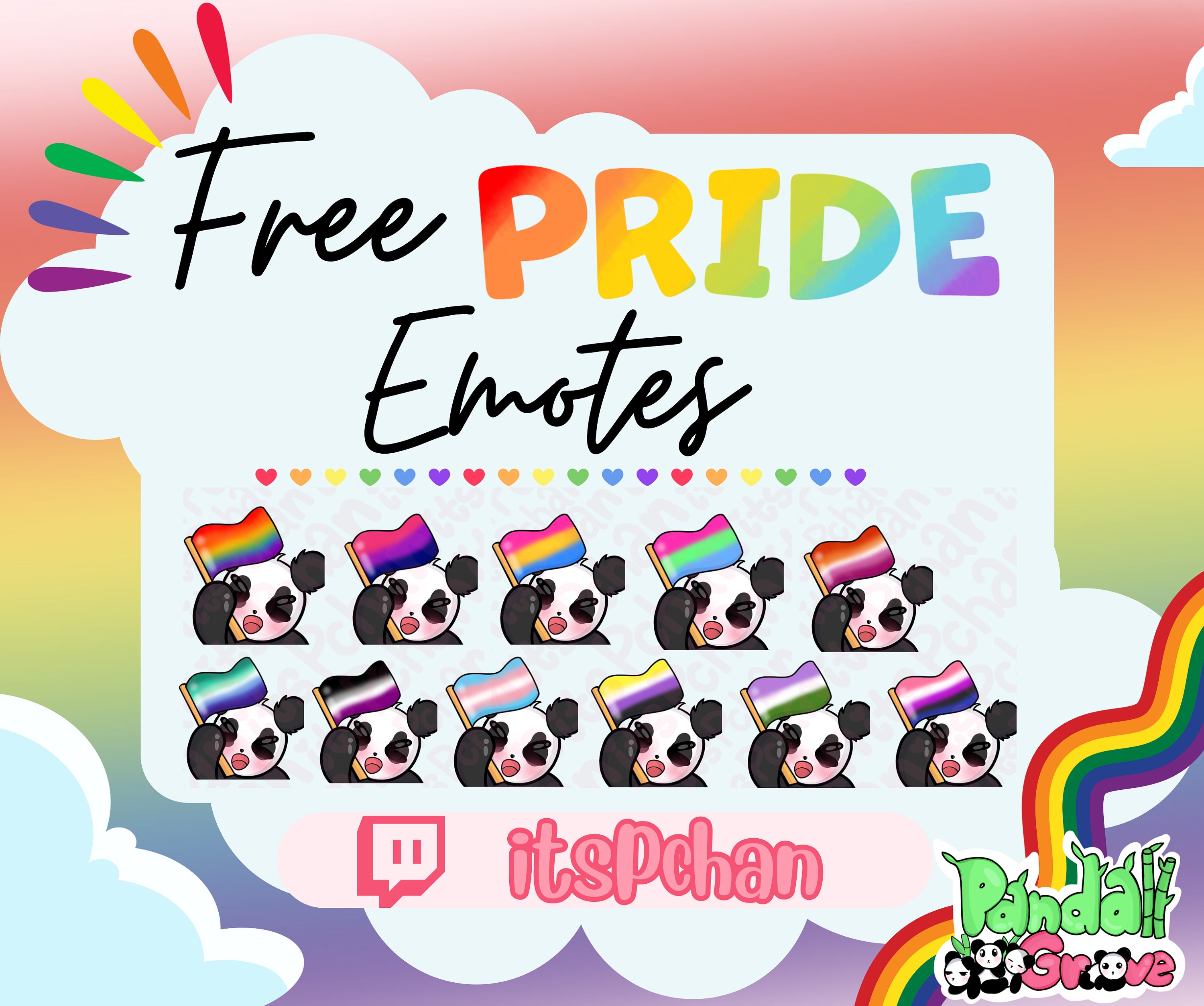 Panda Pride Emote Twitch Emotes - Etsy