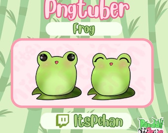Cute Frog Pngtuber | Chibi | Cute | Kawaii | Twitch | Youtube | Vtuber | Streaming | Ready to ...