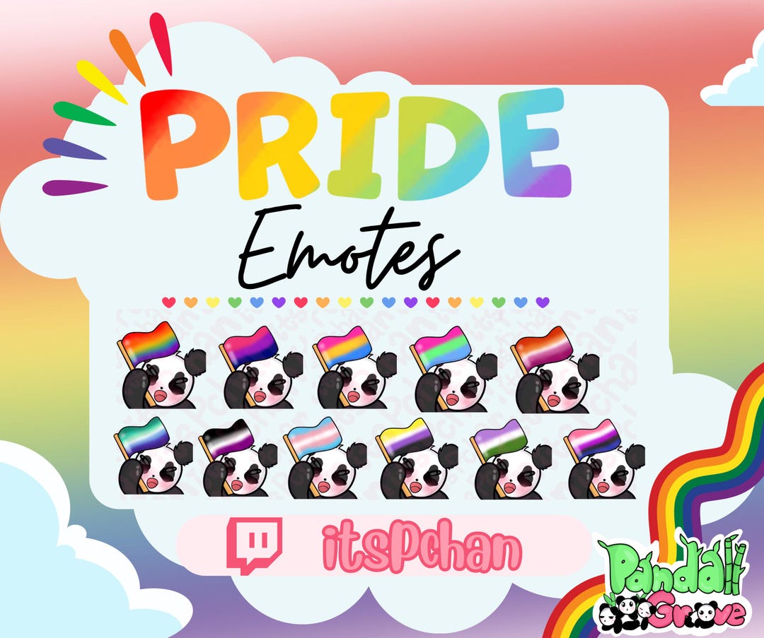 Panda Pride Emote | Twitch Emotes | Emote Pack - Etsy