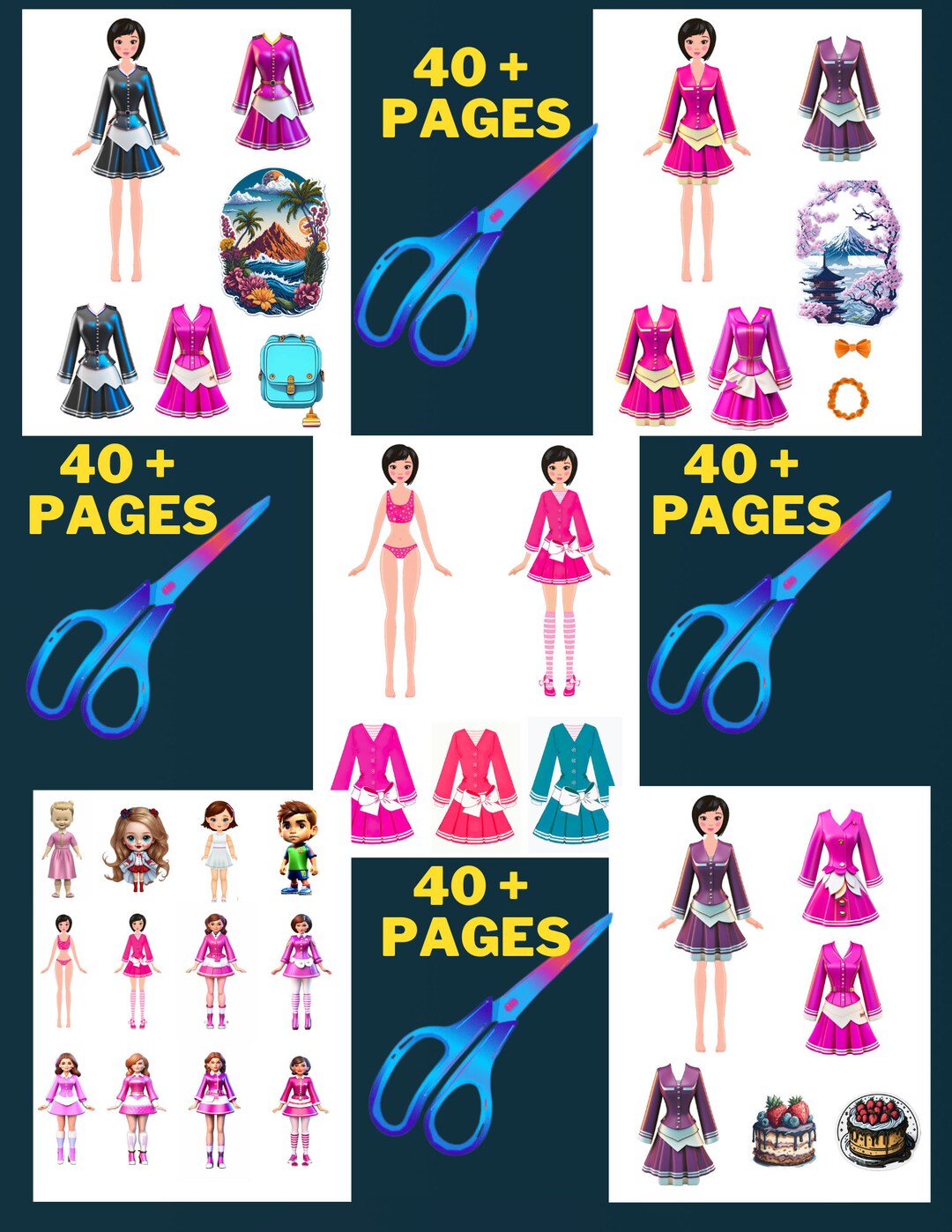 Printable Paper Dolls: Mix and Match Fashion Fun,instant Download ...