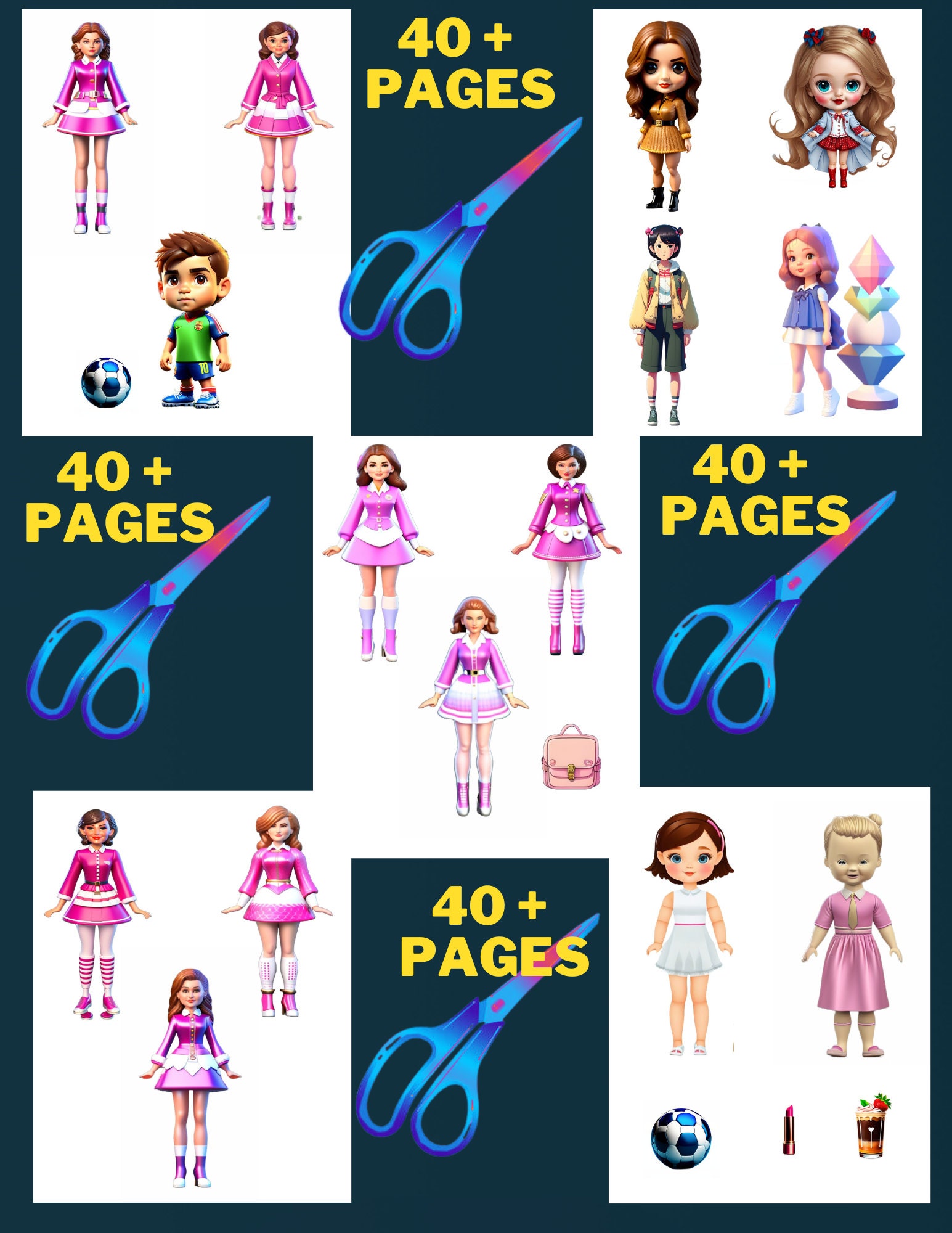 Printable Paper Dolls: Mix and Match Fashion Fun,instant Download ...