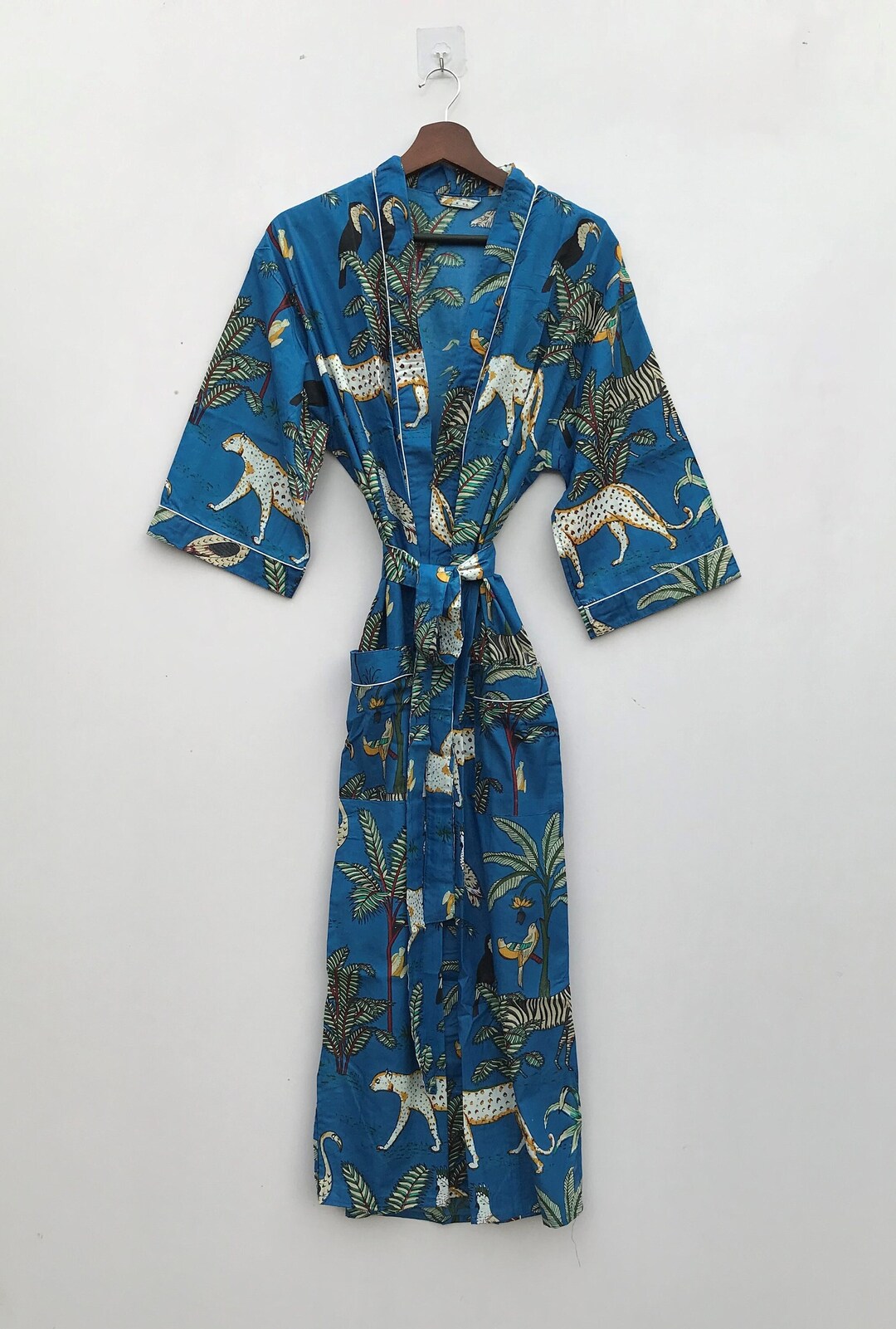 EXPRESS DELIVERY- Safari Print Cotton Kimono Robes, Wild Life Animal ...