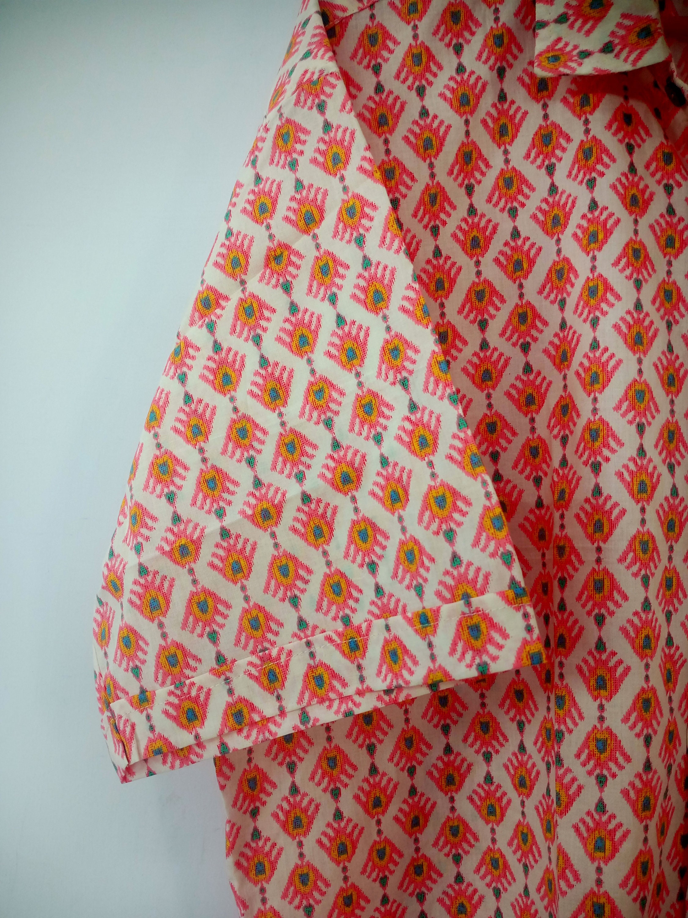 Cotton Printed Men's Shirt ,indian Hand Block Print Shirt ,summer Short ...