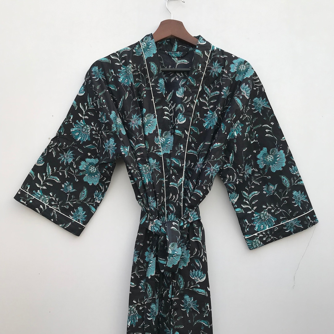 EXPRESS SHIPPING Cotton Kimono Robes, Paisley Print Kimono, Soft and ...
